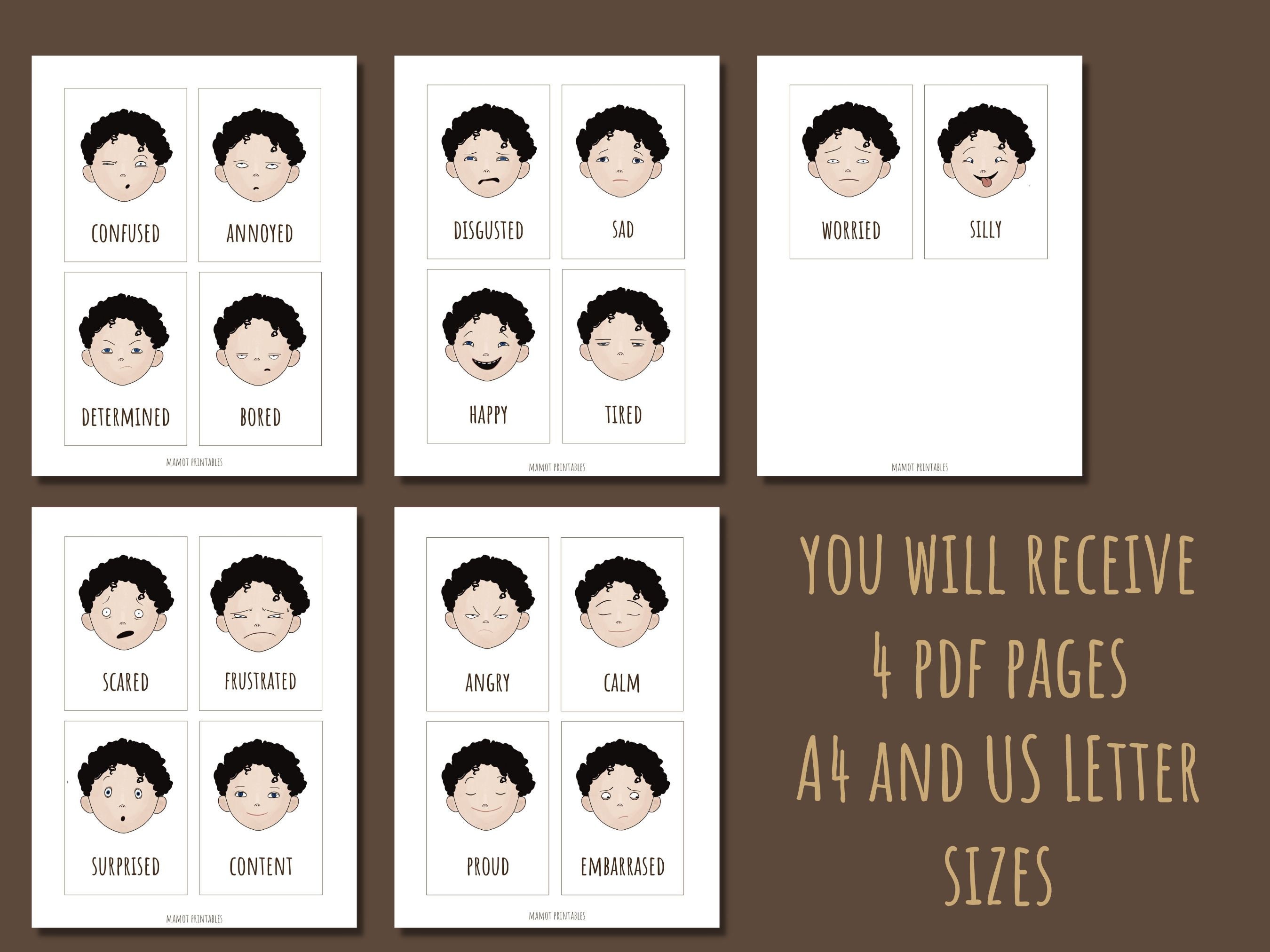 Printable Emotion Cards for Kids for Emotional Regulation and ...