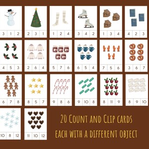 Math for Preschool Flashcards Count and Match Cards Christmas Number ...