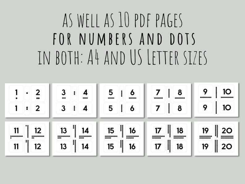 Printable Minimalist Montessori Numbers Flashcards Bundle, 3 Part ...