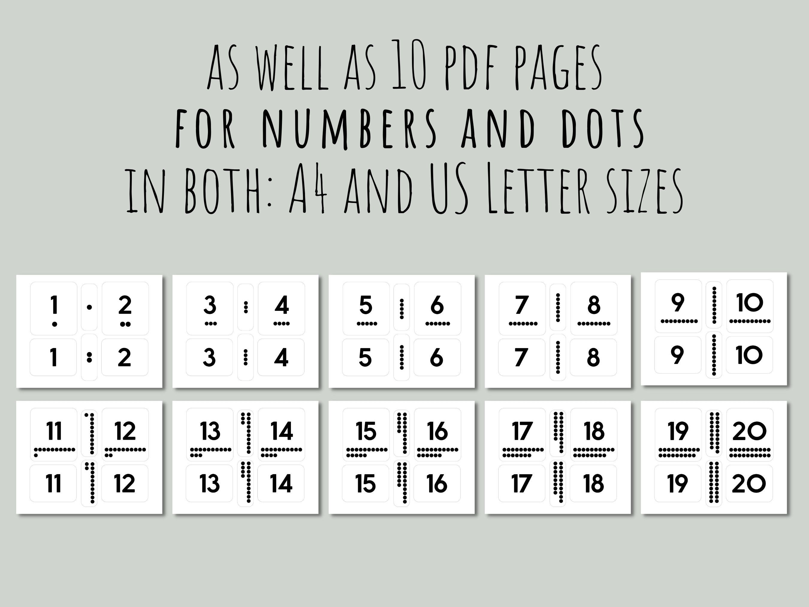 Printable Minimalist Montessori Numbers Flashcards Bundle, 3 Part ...