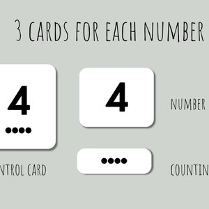 Printable Minimalist Montessori Number Flashcards, 3 Part Nomenclature ...