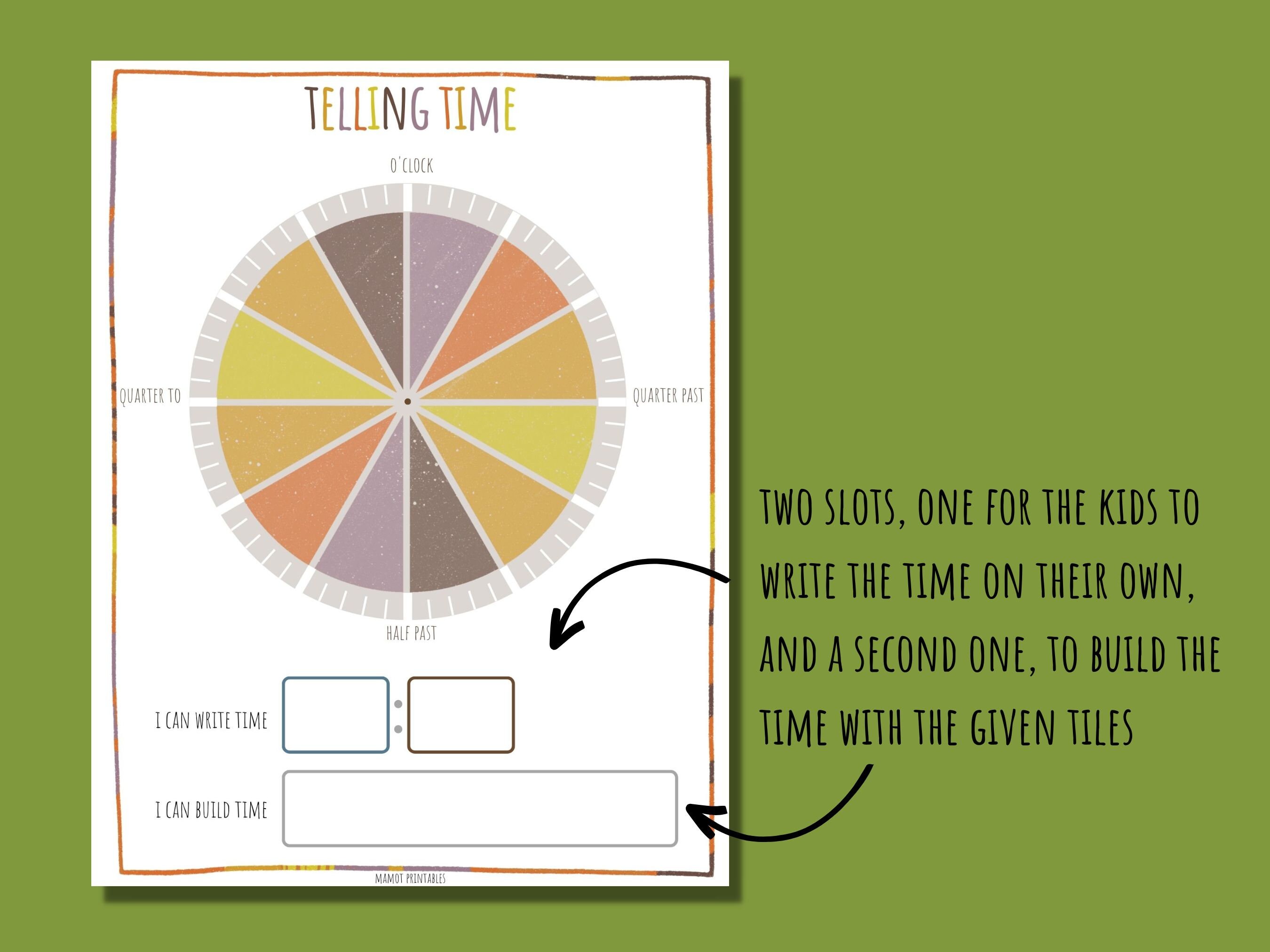 Learn to Tell Time Worksheet Printable Kids Learning Time Activity ...