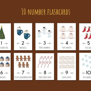 Math for Preschool Flashcards Count and Match Cards Christmas Number ...