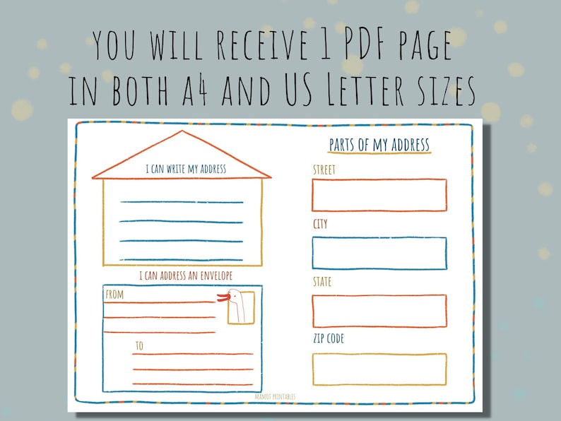 Address Learning Kids Activity, Life Skills Practice, Printable ...