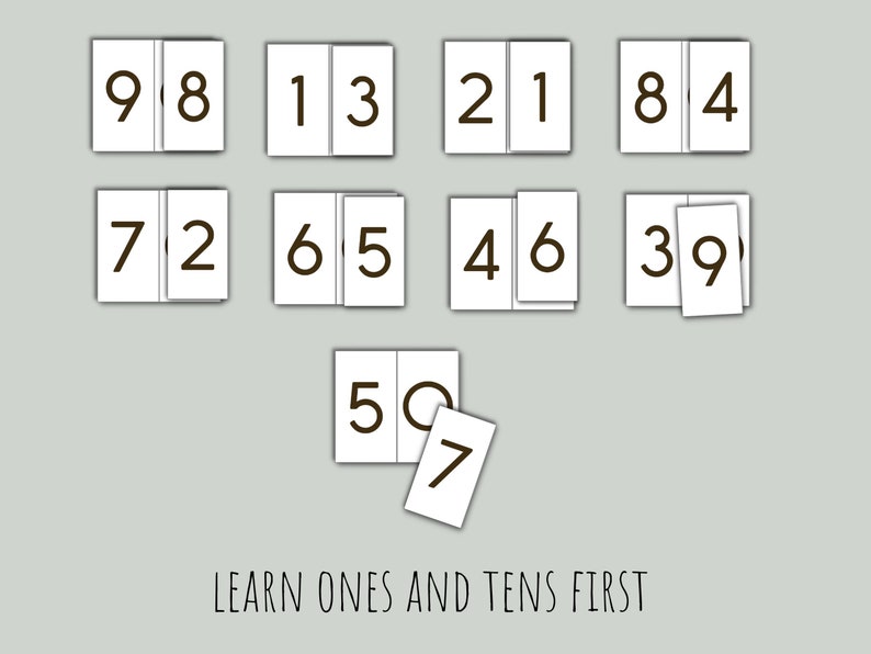 Printable Montessori Place Value Cards, Kindergarten Math Materials ...
