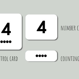 Printable Minimalist Montessori Numbers Flashcards Bundle, 3 Part ...