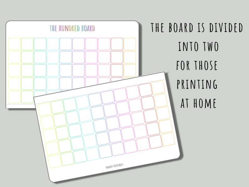 Printable Hundred Chart and Board for Kindergarten Math Practice, Math ...