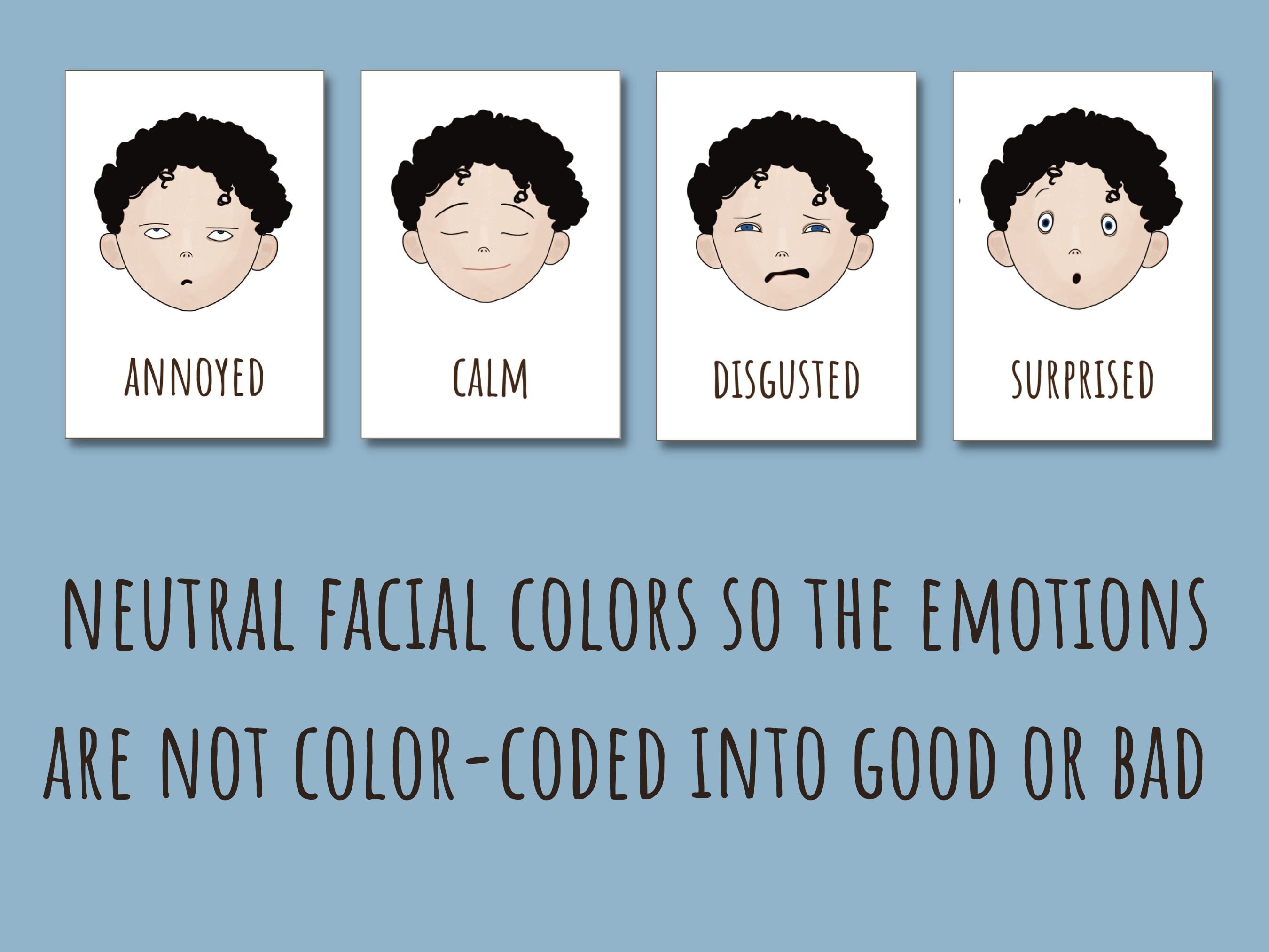 Printable Emotion Wheel and Feeling Flashcards Montessori Emotion ...
