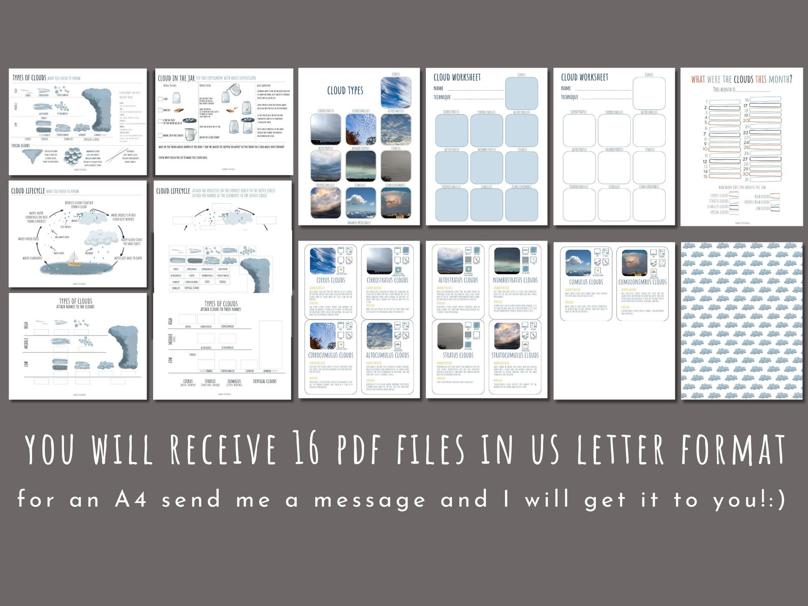 Printable Cloud Study for Homeschooling Curriculum, Weather Station ...