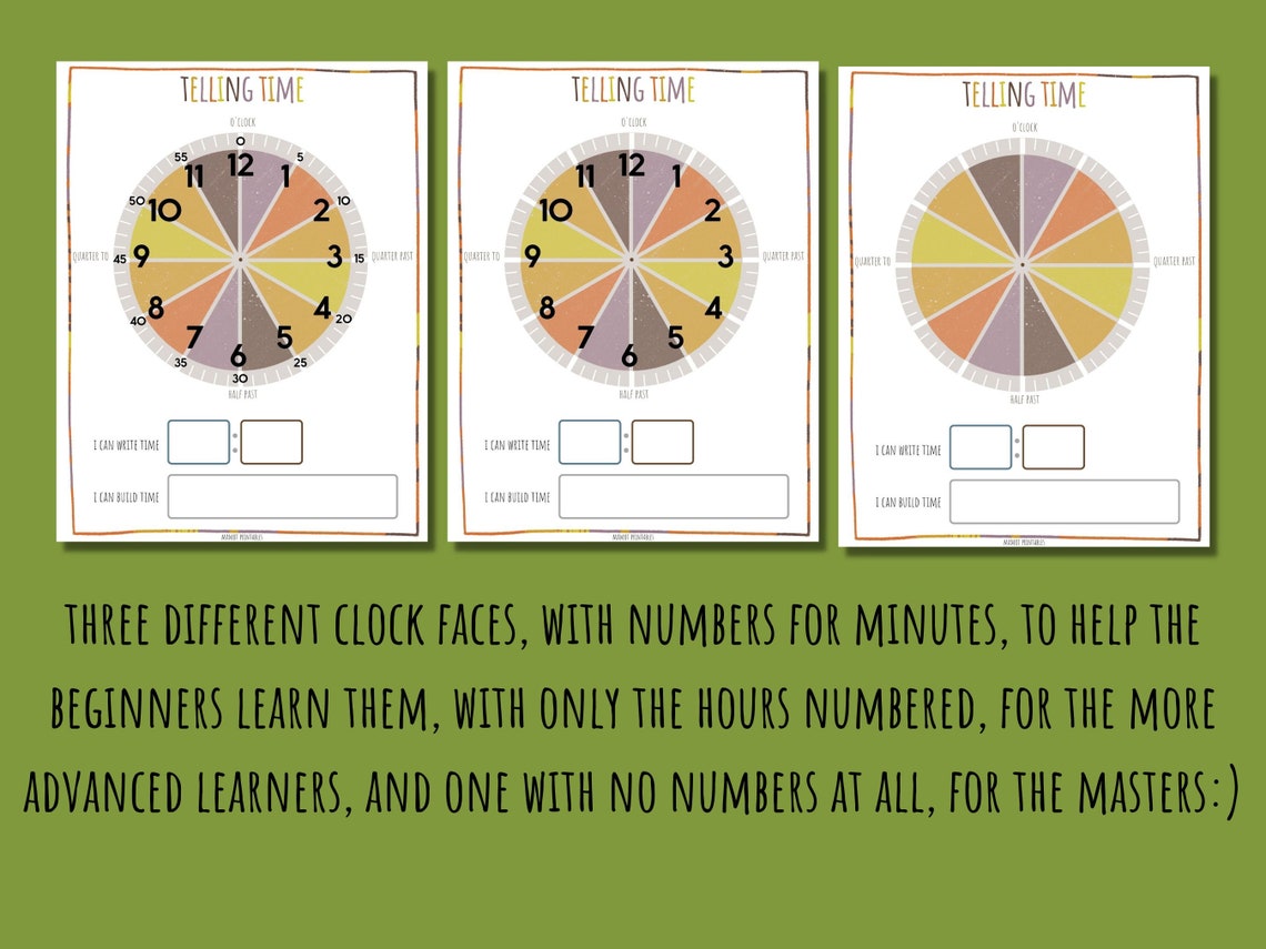 Learn to Tell Time Worksheet Printable Kids Learning Time Activity ...