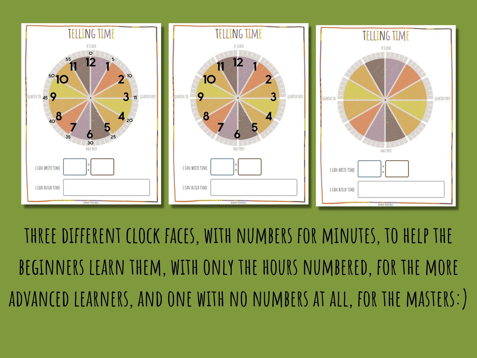 Learn to Tell Time Worksheet Printable Kids Learning Time Activity ...