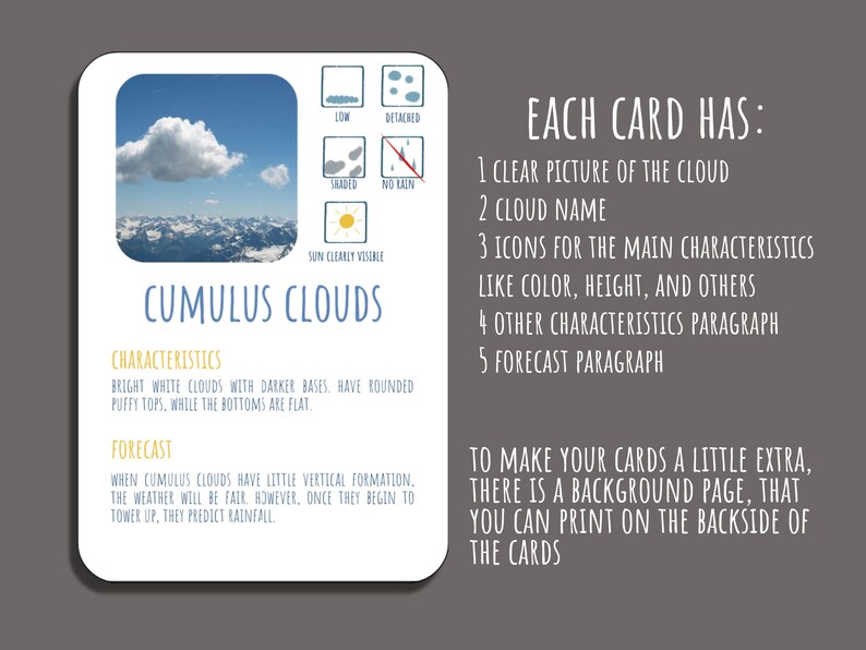 Printable Cloud Study Bundle: Homeschool Weather Activities (PDF) - Etsy