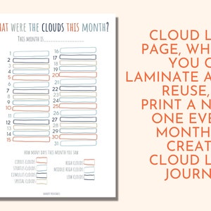 Nature Journal Cloud Log Printable Cloud Unit Study Homeschool Weather ...