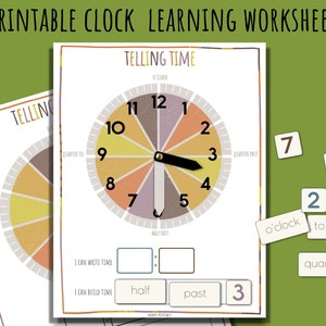 Learn to Tell Time Worksheet Printable Kids Learning Time Activity ...