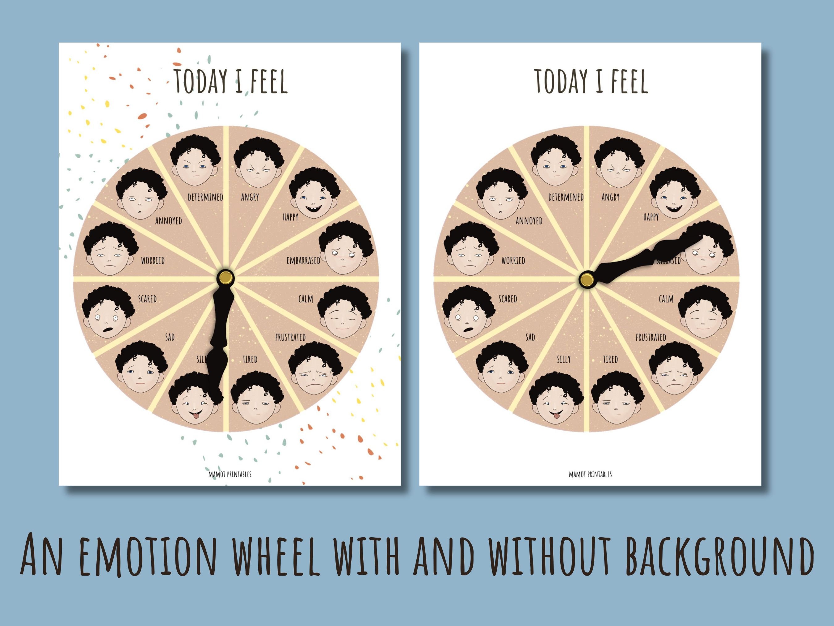 Printable Emotion Wheel and Feeling Flashcards Montessori Emotion ...