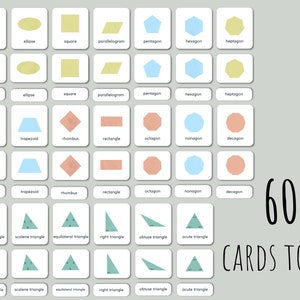 Printable Preschool Shapes Learning Cards, Kindergarten Math Cards With ...