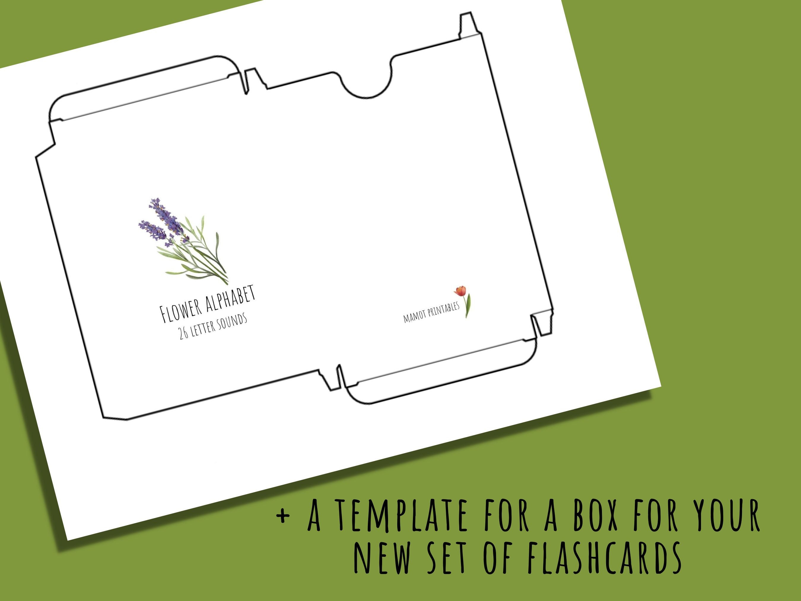 Printable Preschool Alphabet Cards, Flower Cards, Homeschool Learning ...