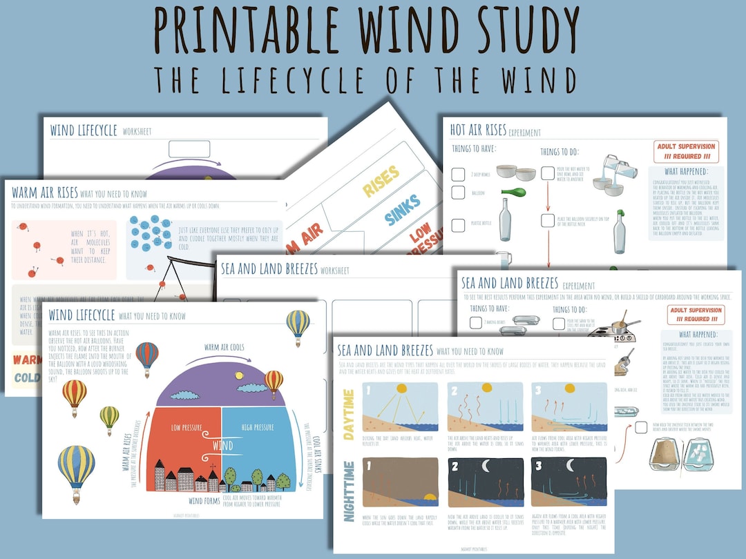 Printable Wind Study Sheets for Homeschool Curriculum, Montessori ...