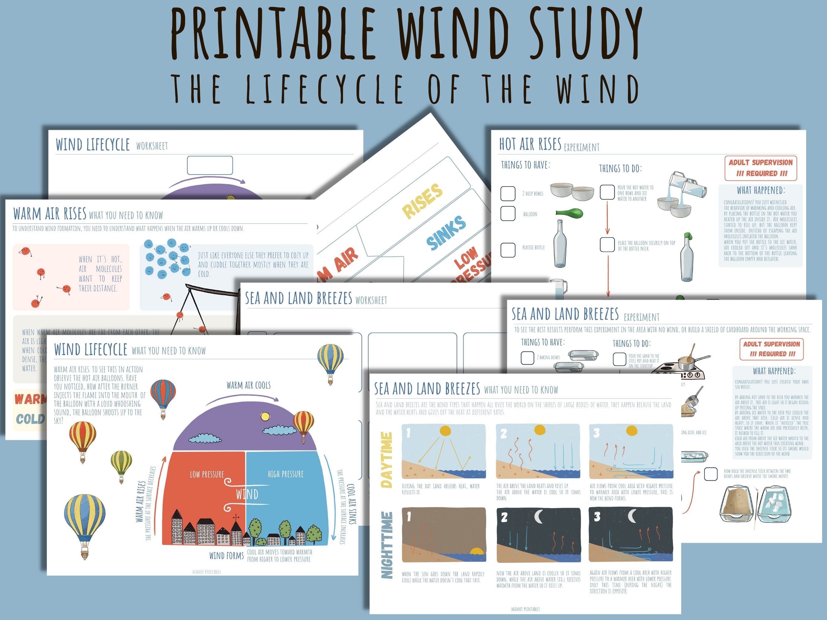 Printable Wind Study Sheets for Homeschool Curriculum, Montessori ...