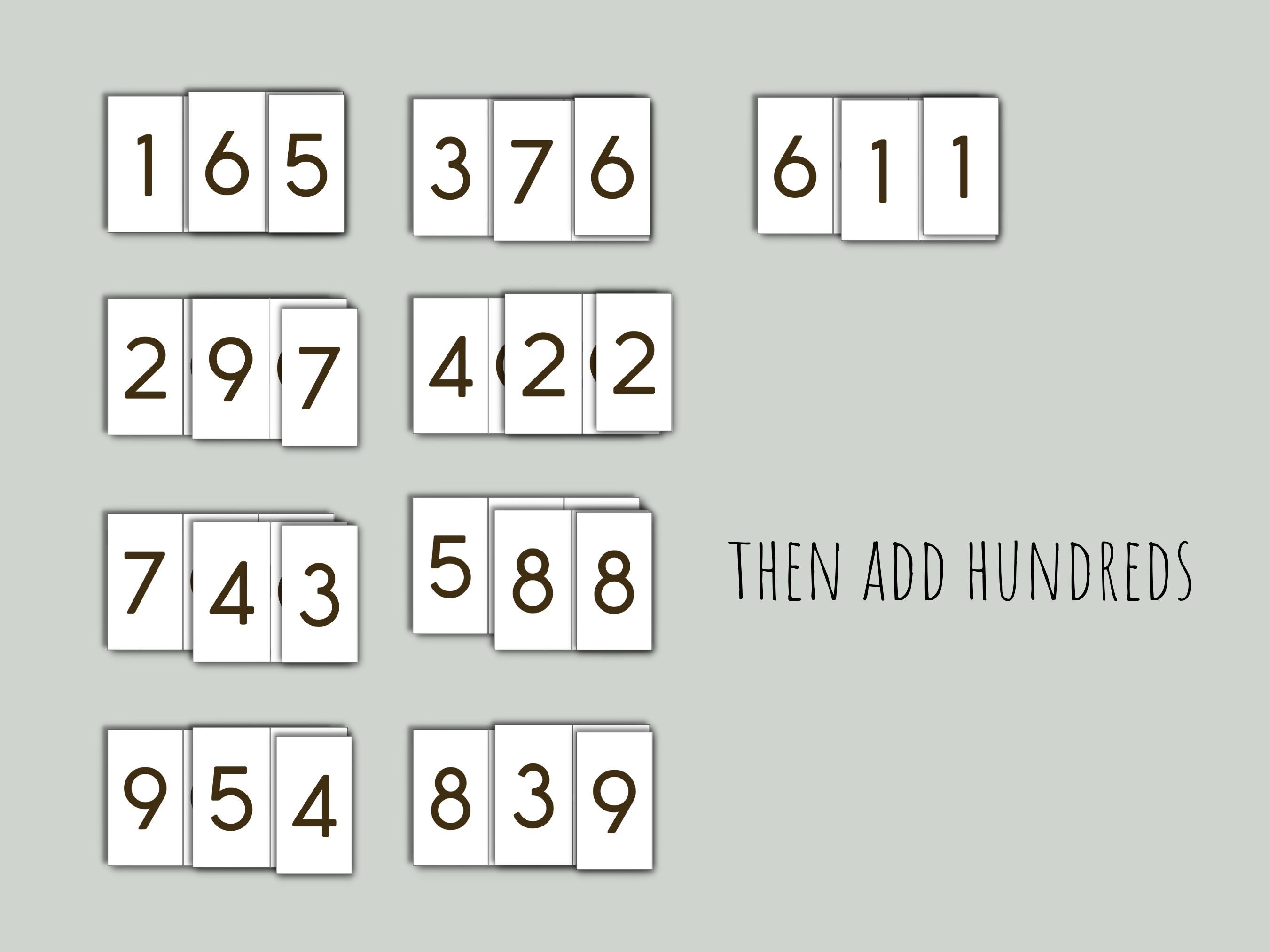 Printable Montessori Place Value Cards, Kindergarten Math Materials ...