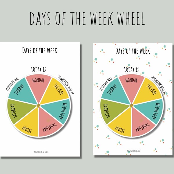 Days of the Week Wheel - Etsy