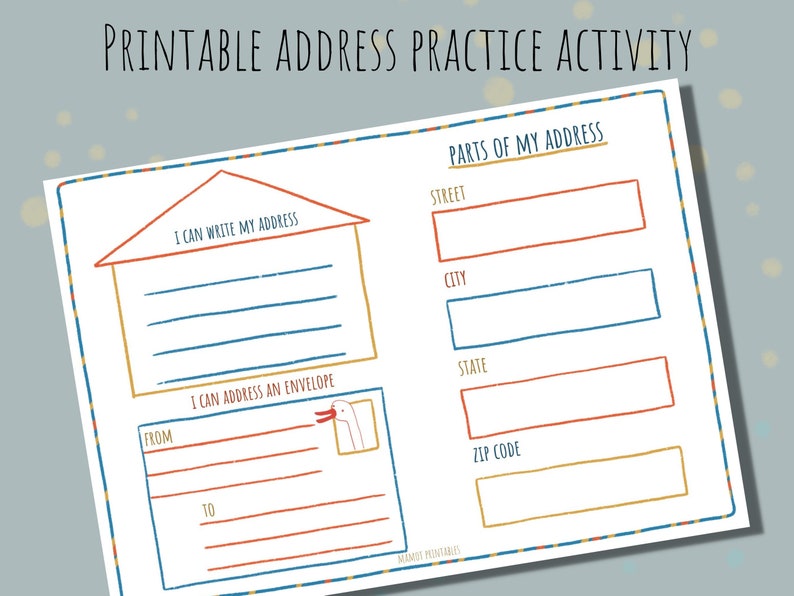 Address Learning Kids Activity, Life Skills Practice, Printable ...