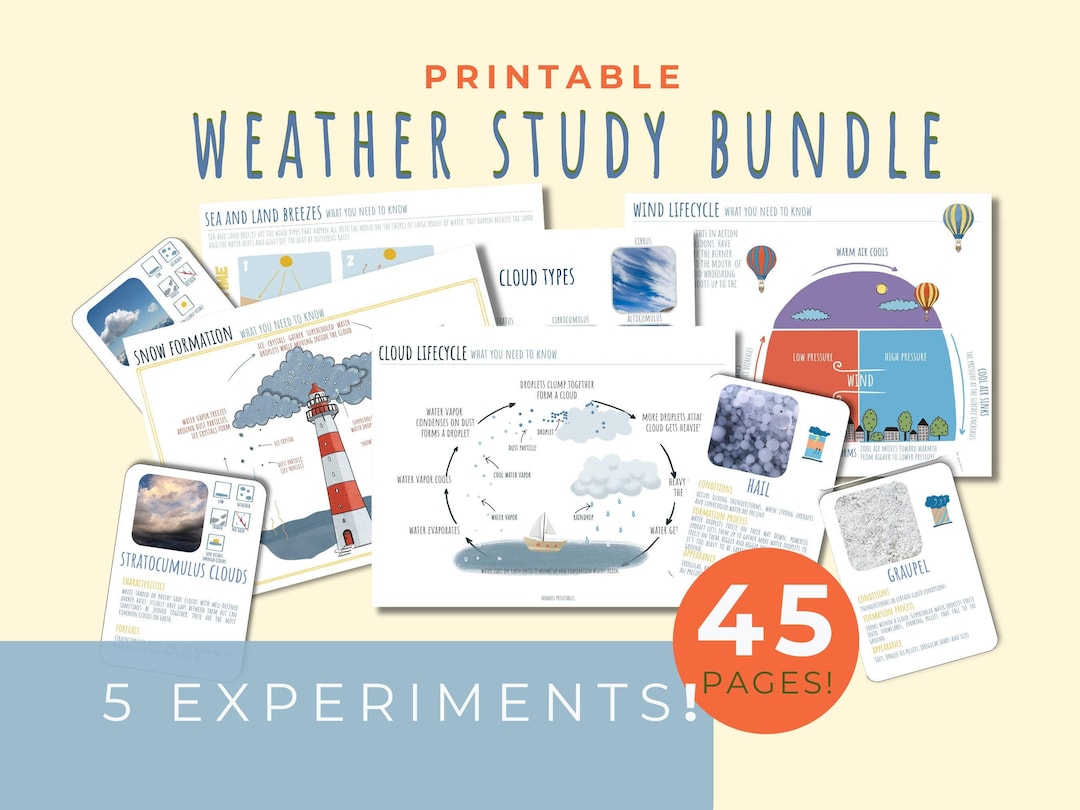 Weather Unit Study Bundle: Cloud, Wind, Snow, Frost (printable) - Etsy