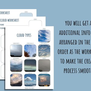 Printable Cloud Study Flashcards, Art Lesson Plan for Nature Studies ...