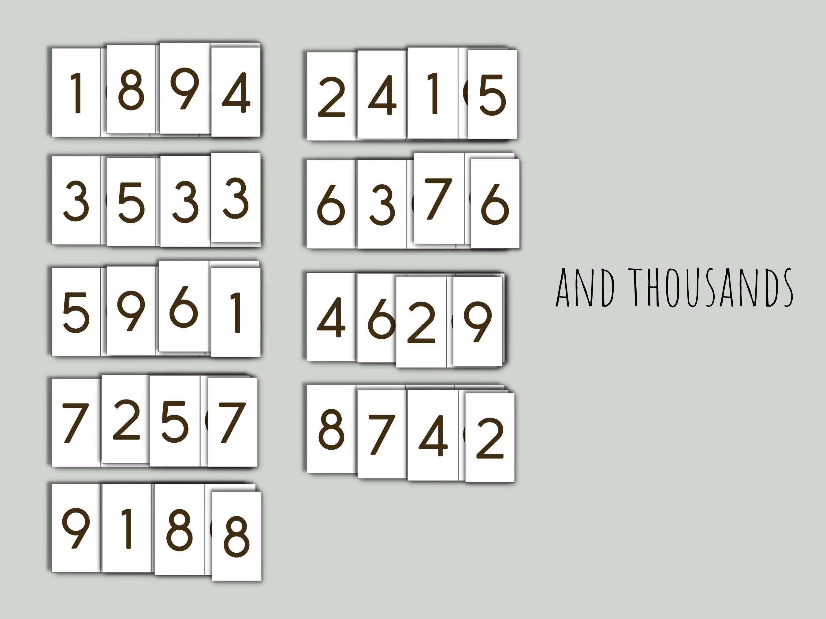 Printable Montessori Place Value Cards, Kindergarten Math Materials ...