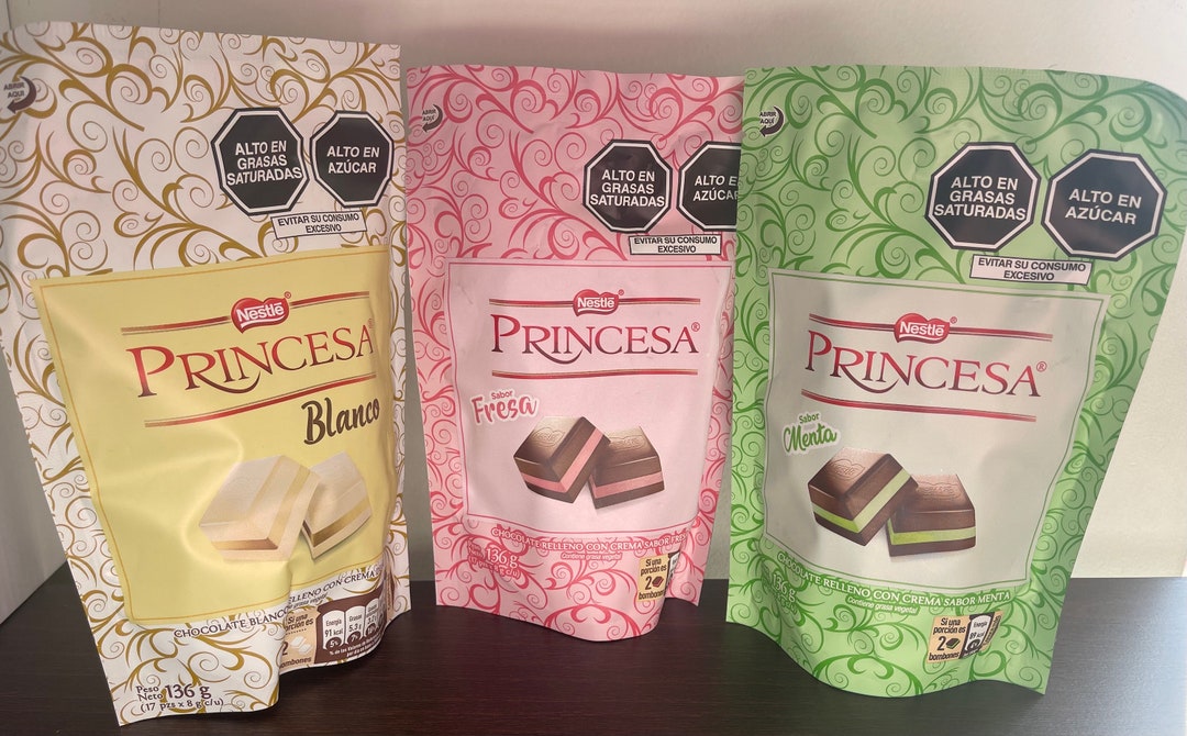 Princesa Mini Chocolates Relleno Con Crema Sabor a Mani, Fresa Y Menta ...