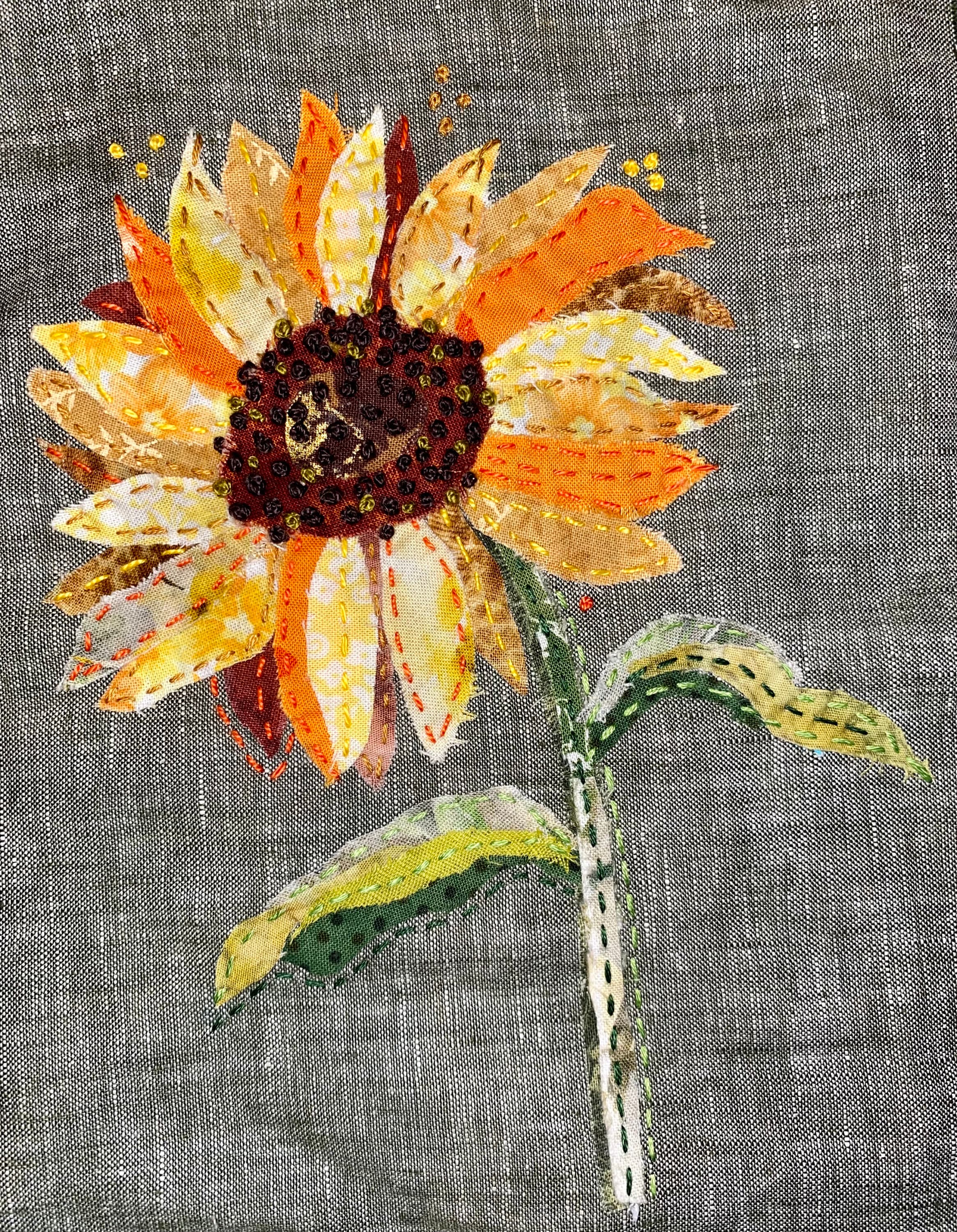 Slow Stitching Kit - the Sunflower - Etsy