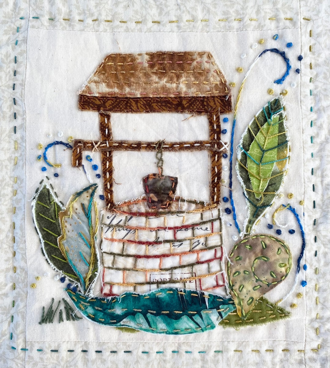 The Well. Panel 16. Raw Edge Slow Stitching Appliqué Digital Pattern ...