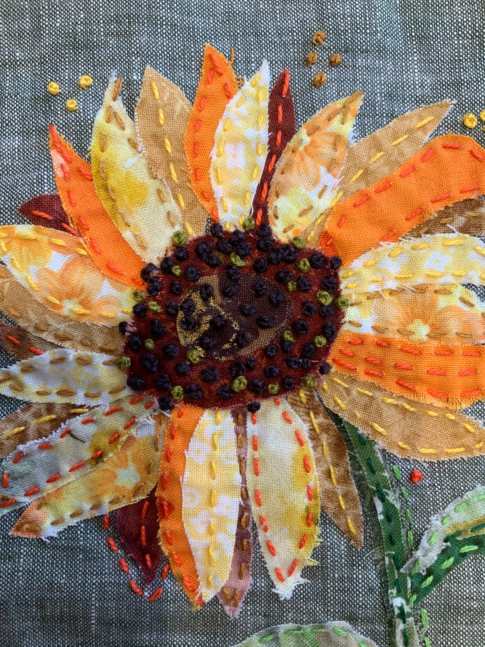 Slow Stitching Kit - the Sunflower - Etsy