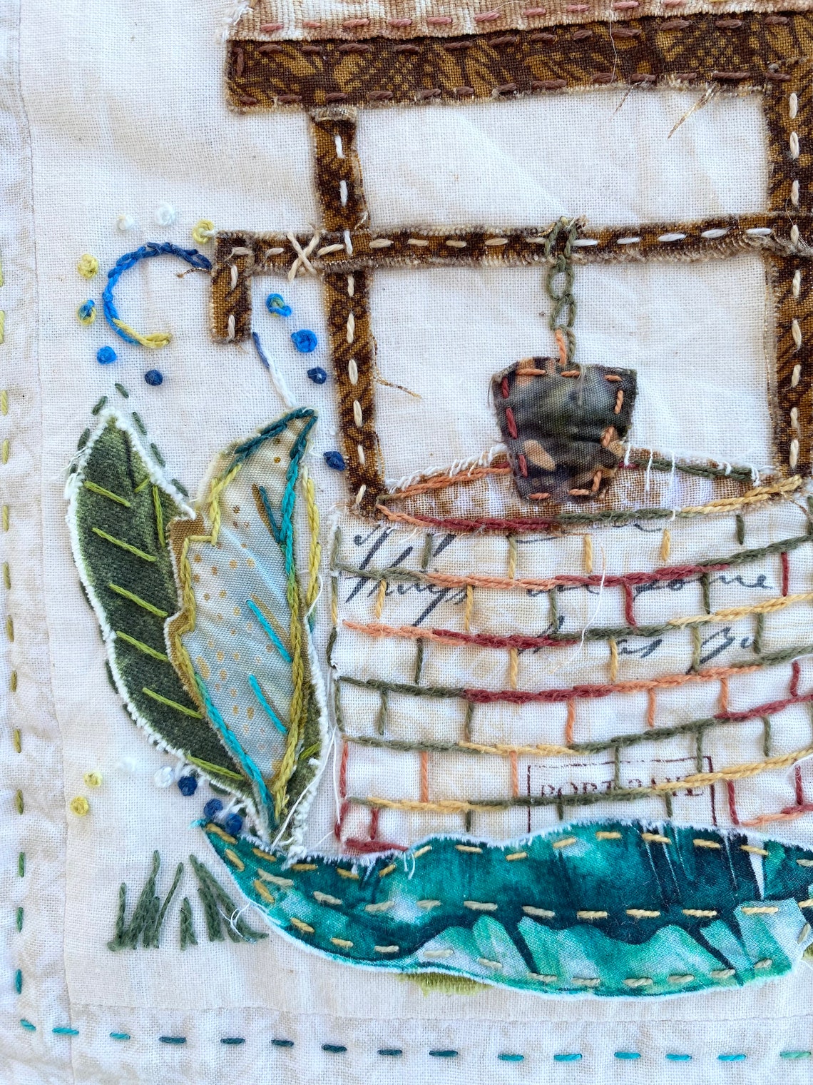 The Well. Panel 16. Raw Edge Slow Stitching Appliqué Digital Pattern ...