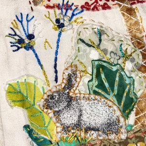 Mushroom. Panel 17. Raw Edge Slow Stitching Appliqué Digital Paper ...