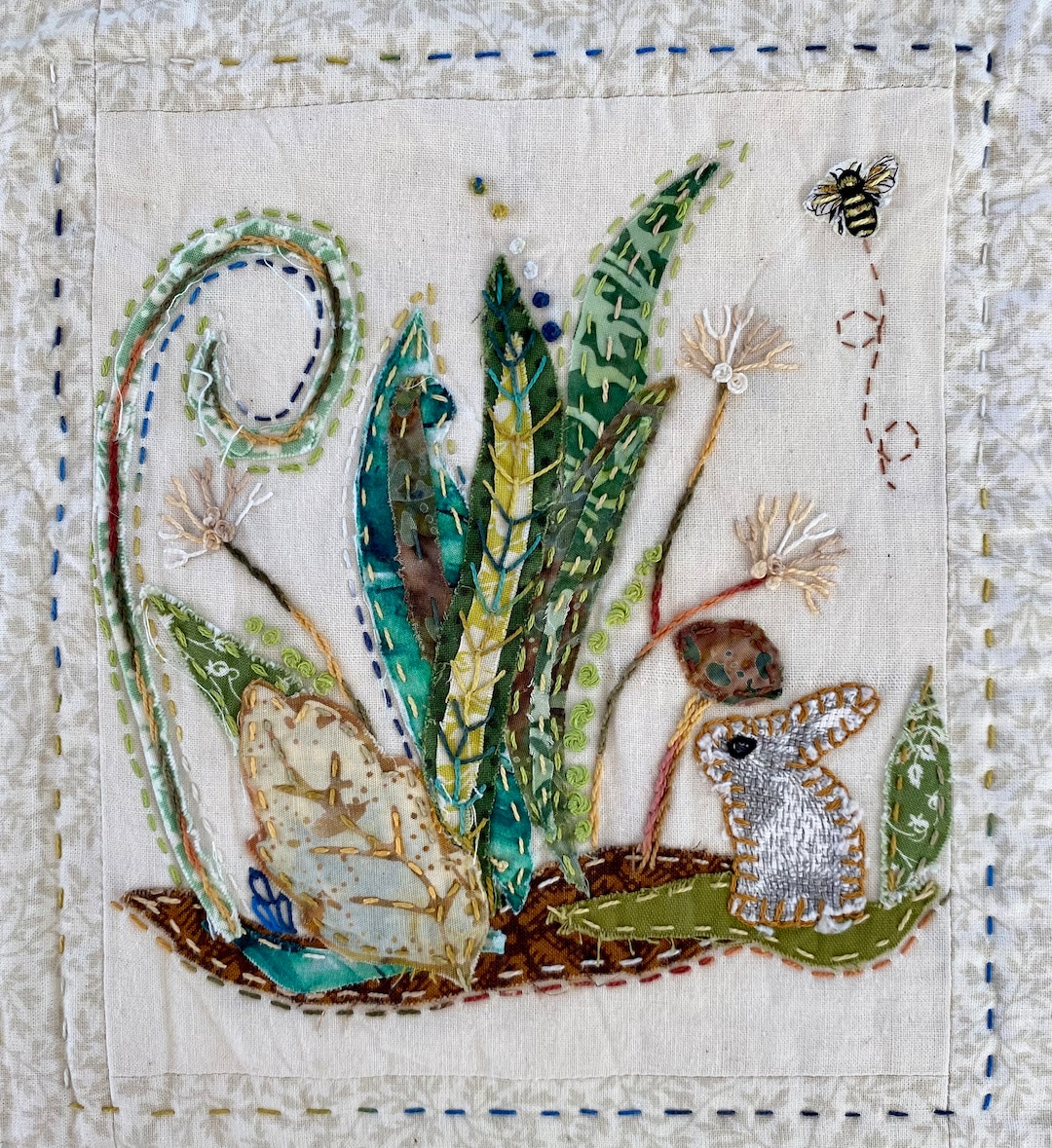 Long Grass. Panel 5. Raw Edge Slow Stitching Digital Pattern. - Etsy