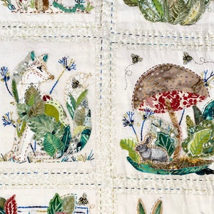 Fox. Panel 18. Raw Edge Slow Stitching Application Digital Pattern. - Etsy