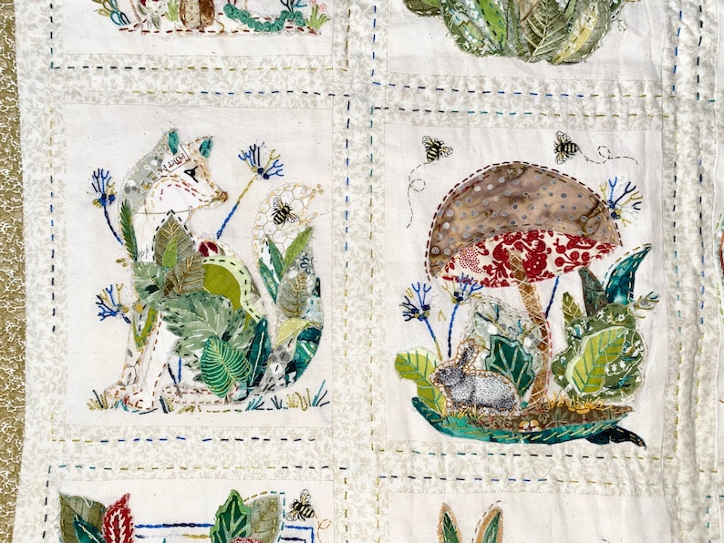 Fox. Panel 18. Raw Edge Slow Stitching Application Digital Pattern. - Etsy