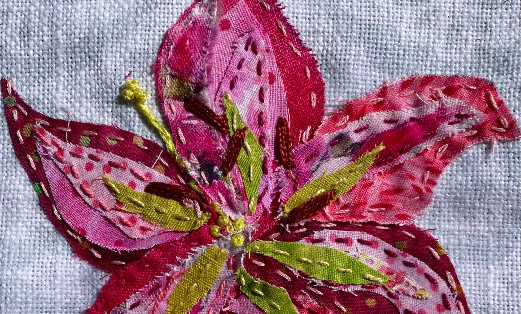 Slow Stitching Kit Oriental Lily - Etsy UK