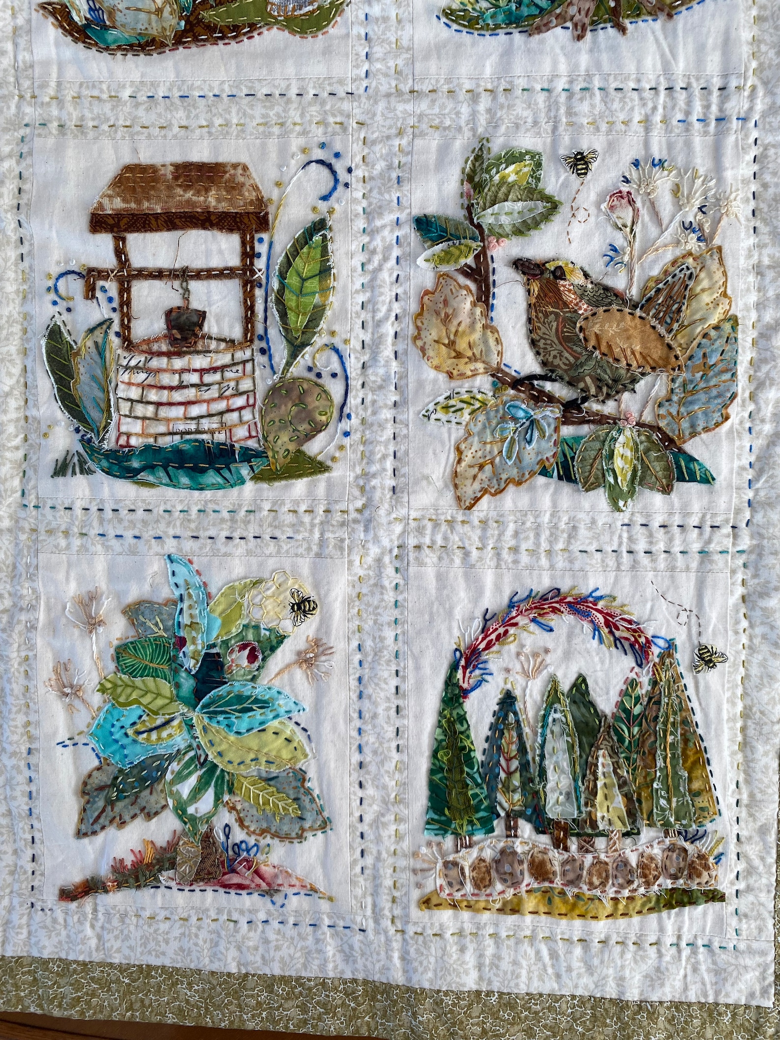 The Pines. Panel 6. Raw Edge Slow Stitching Digital Pattern. - Etsy