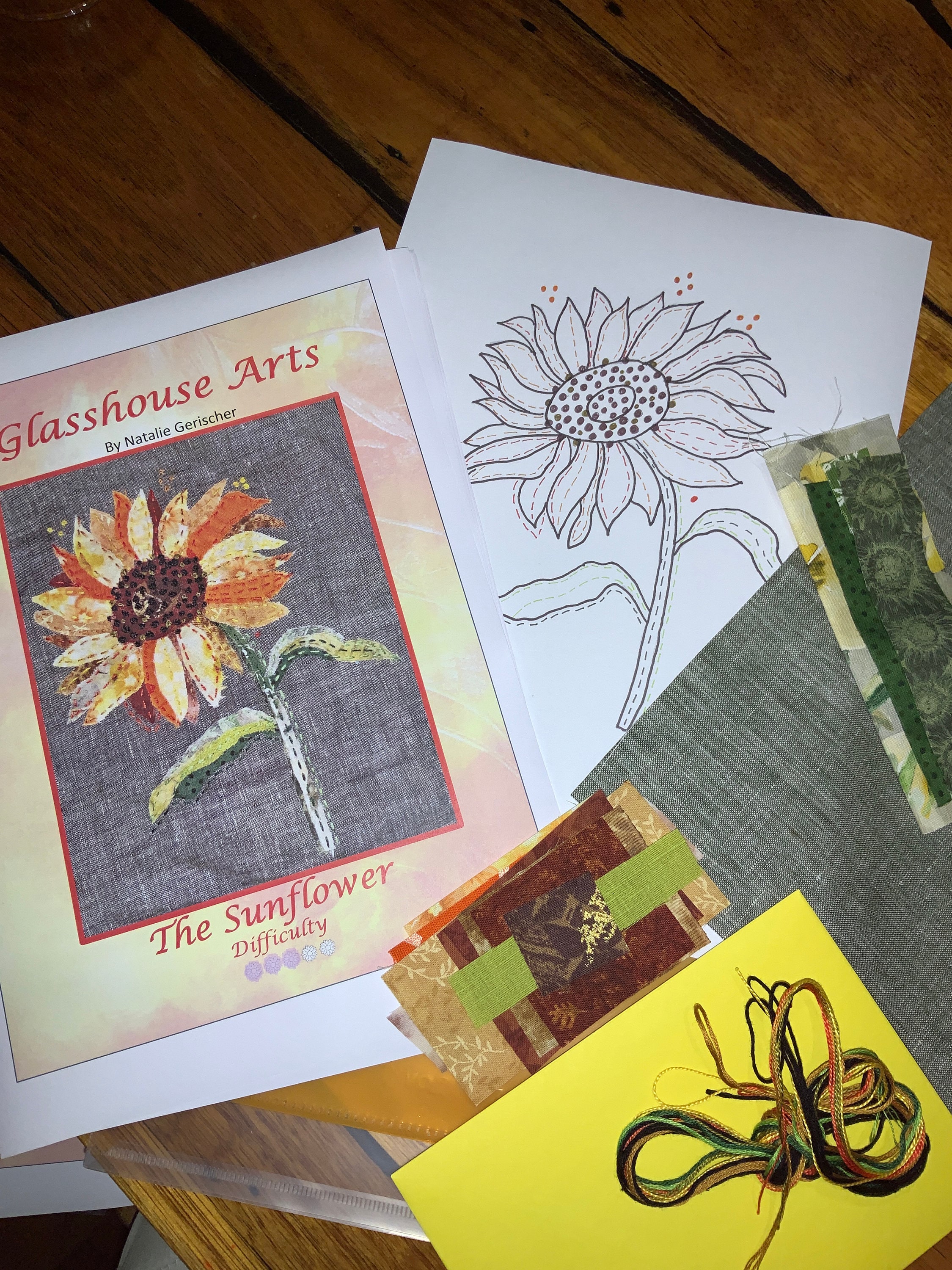 Slow Stitching Kit the Sunflower - Etsy
