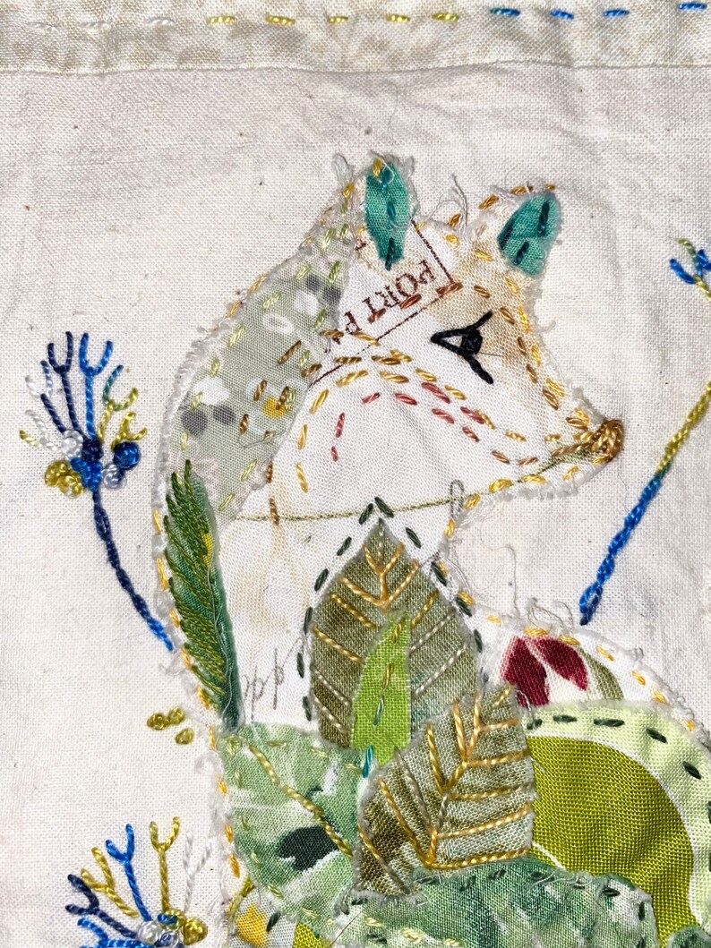 Fox. Panel 18. Raw Edge Slow Stitching Application Digital Pattern. - Etsy