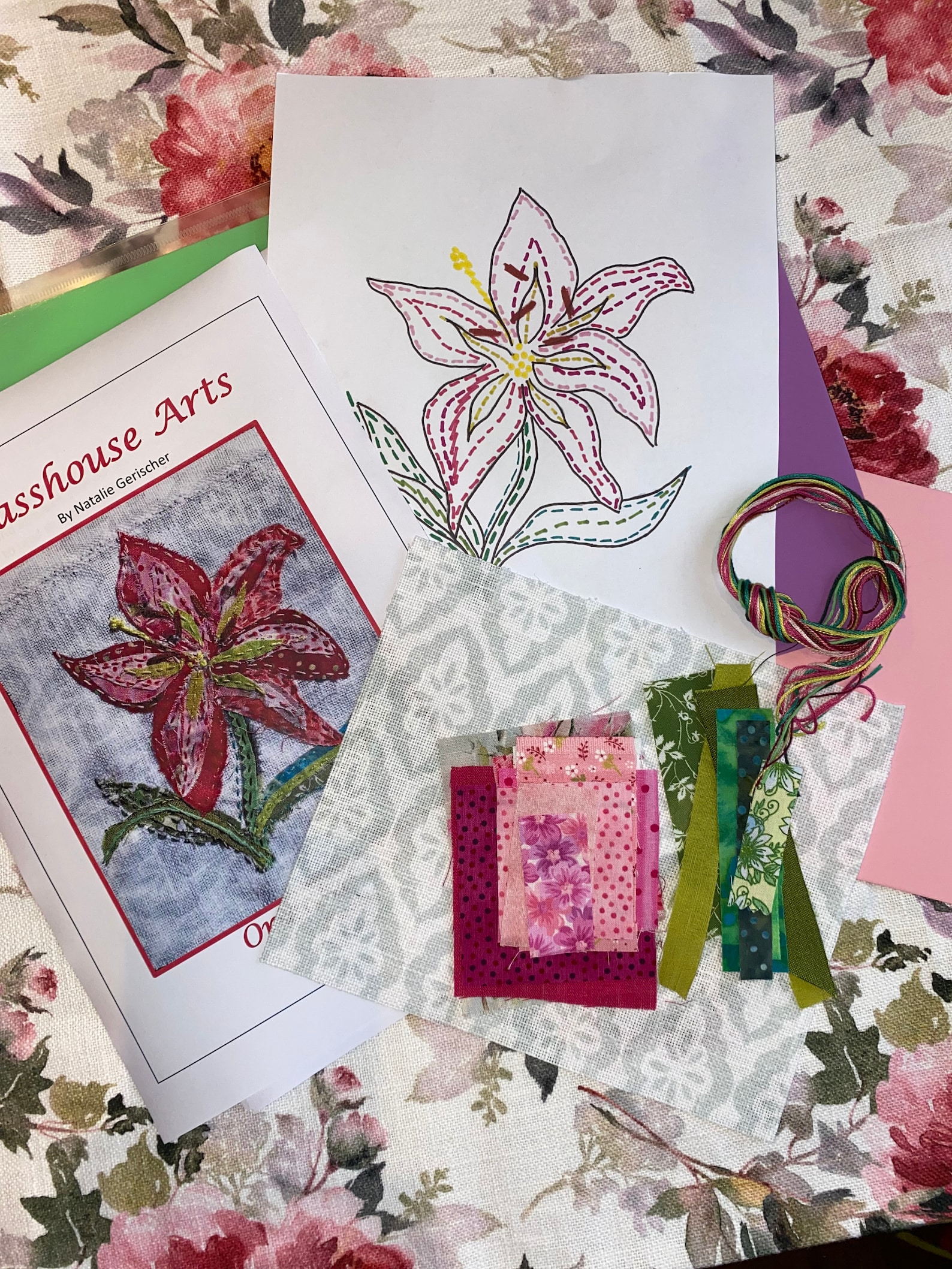 Slow Stitching Kit Oriental Lily - Etsy
