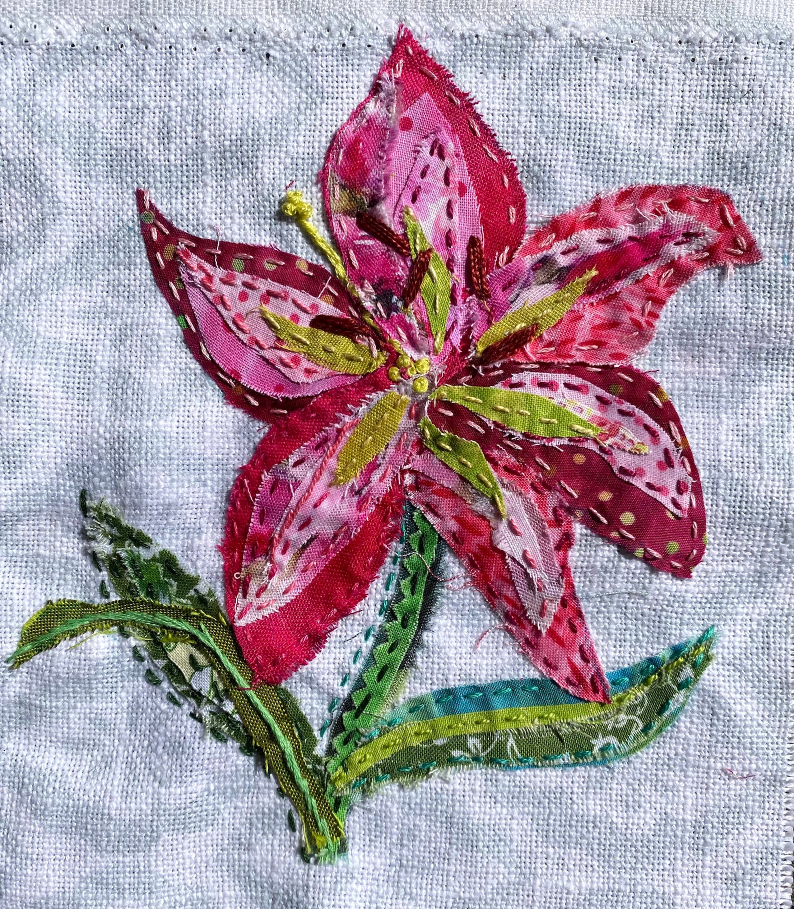 Slow Stitching Kit - Oriental Lily - Etsy