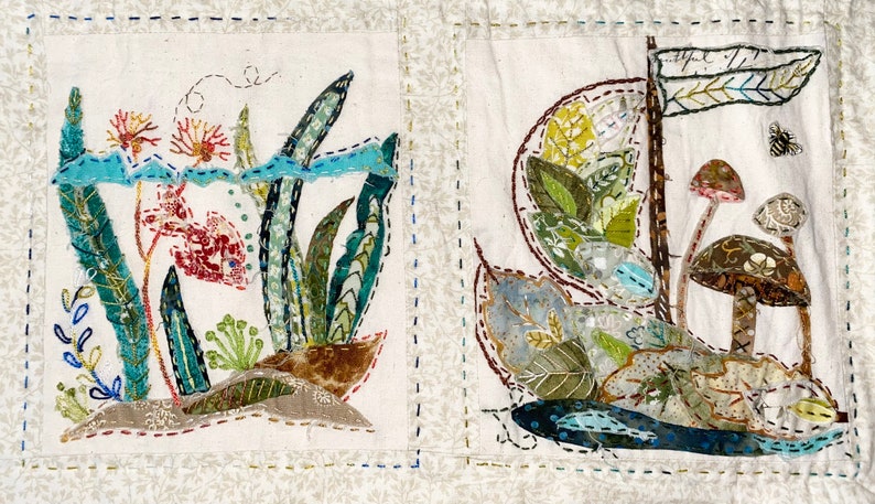 Underwater. Panel 14. Raw Edge Slow Stitching Appliqué Digital Pattern ...