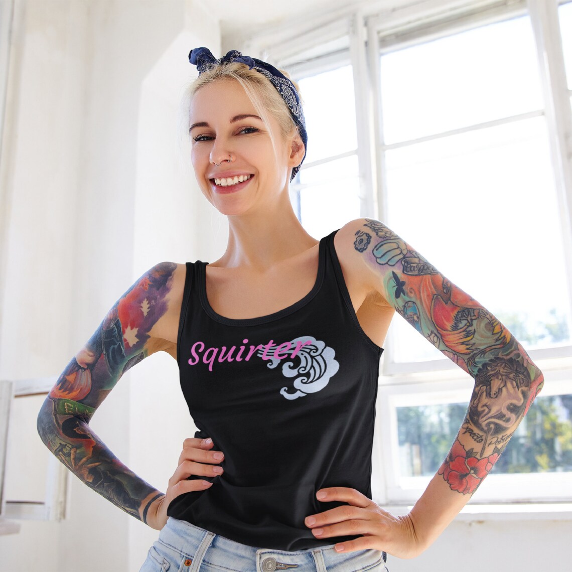Squirter Womens Ideal Racerback Tank Swingers Shirt Lifestyle Shirt