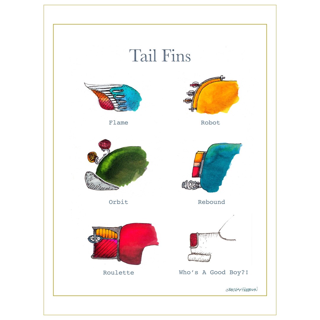 PRINT Tail Fins - Signed Print of Original Art by Gregory Freeman ...
