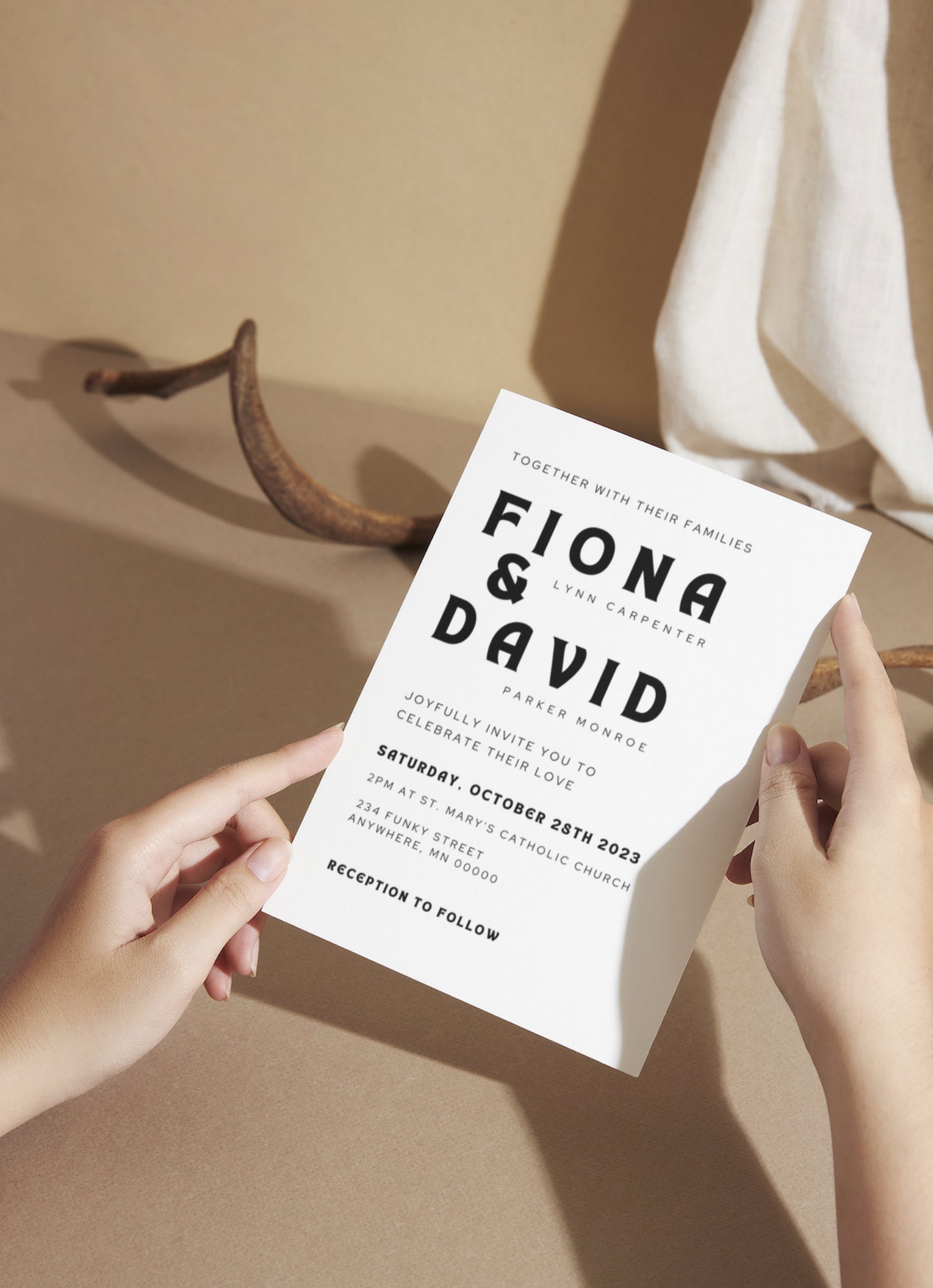 Letterpress Wedding Invitation | Letterpress Wedding Invite | Modern ...