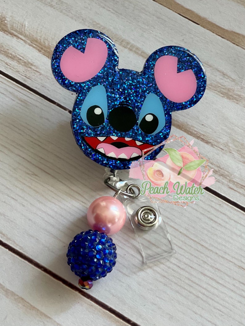 Stitch Badge Reel Disney Inspired - Etsy
