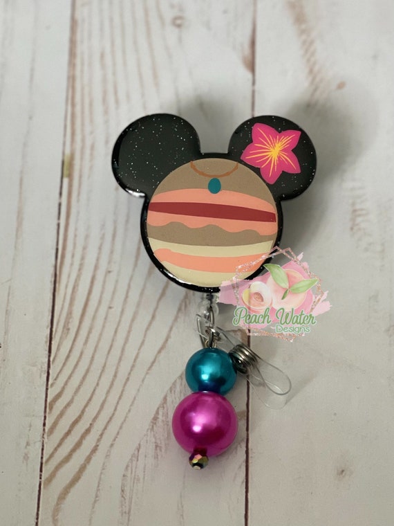 Moana Mickey Shaped Badge Reel | Etsy